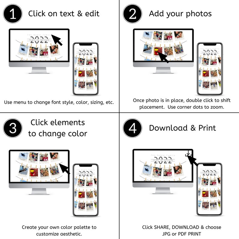 Christmas Newsletter Template for Canva Holiday Family - Etsy