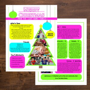 Christmas Newsletter Template for Canva Holiday Family - Etsy