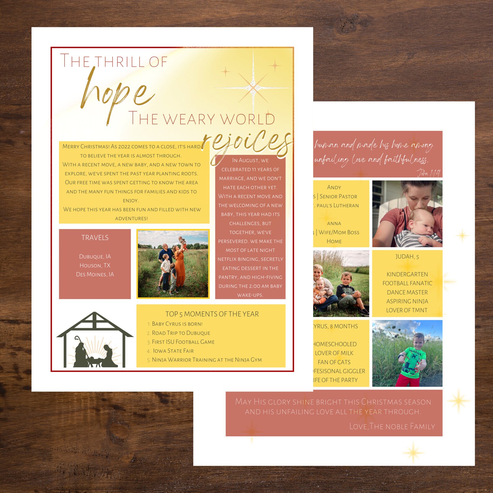 Christmas Newsletter Template for Canva Holiday Family - Etsy