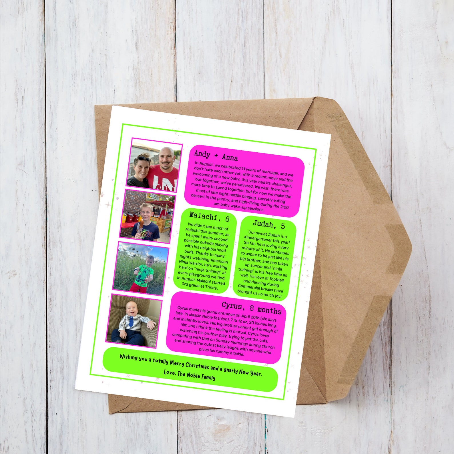 Christmas Newsletter Template for Canva Holiday Family Newsletter Year ...