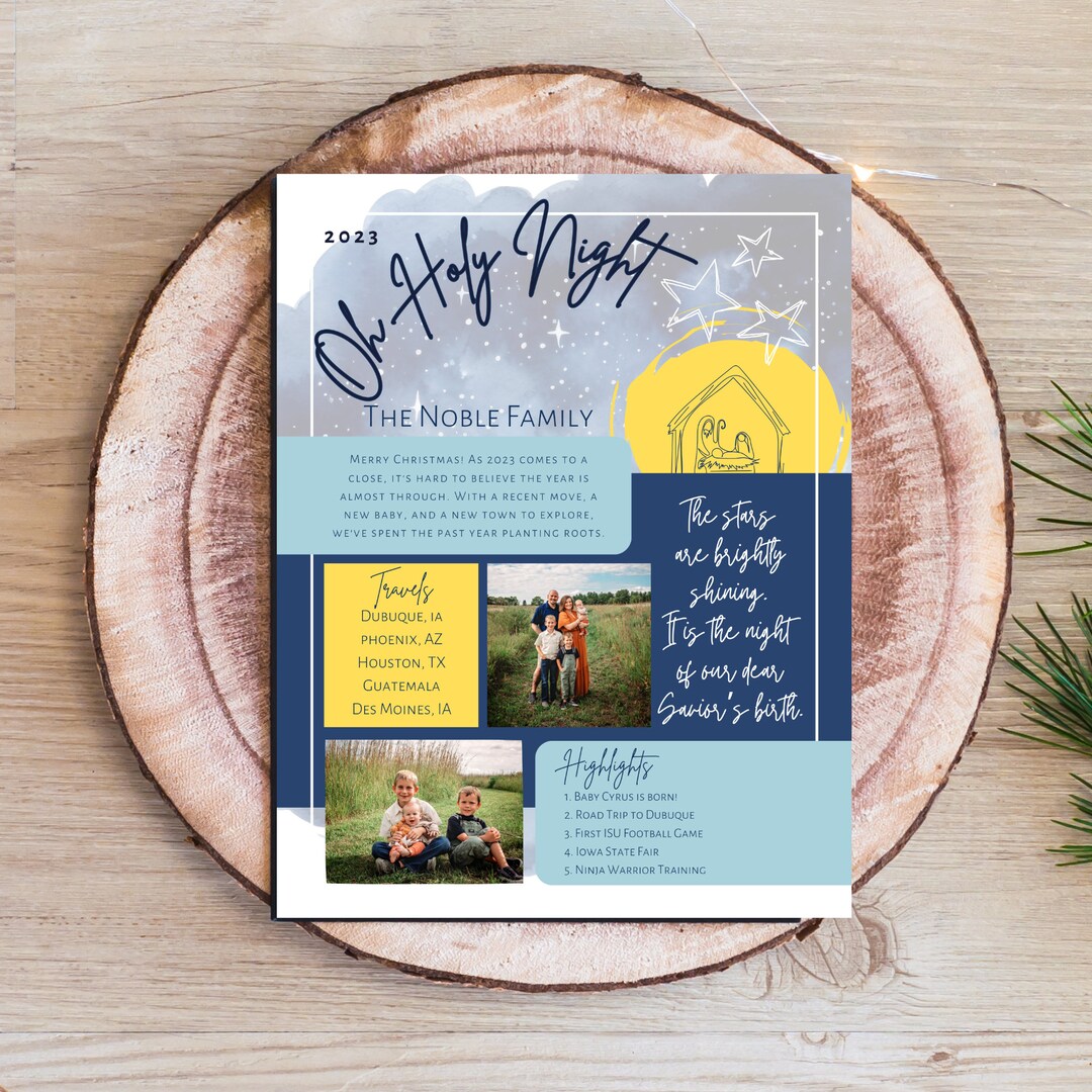 Christmas Newsletter Template for Canva- Holiday Family Newsletter ...