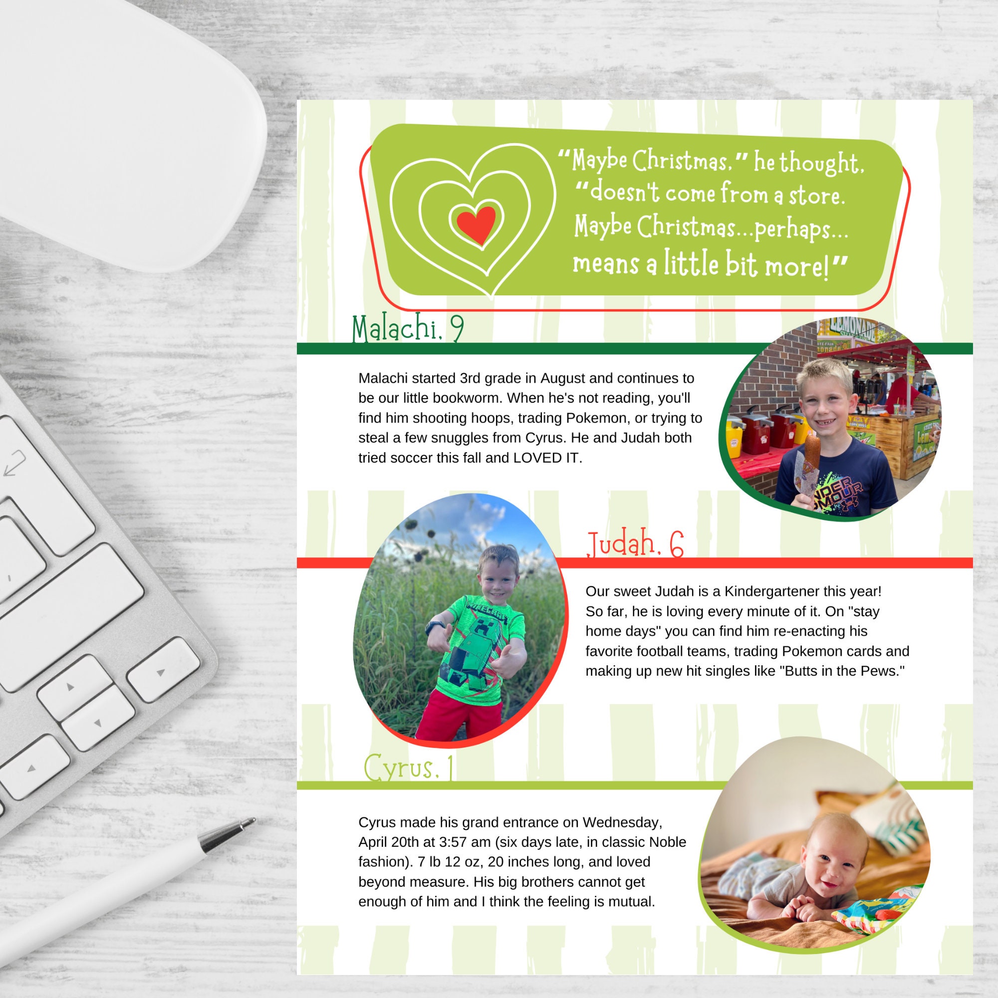 Grinchmas Christmas Newsletter Template for Canva- Holiday Family ...