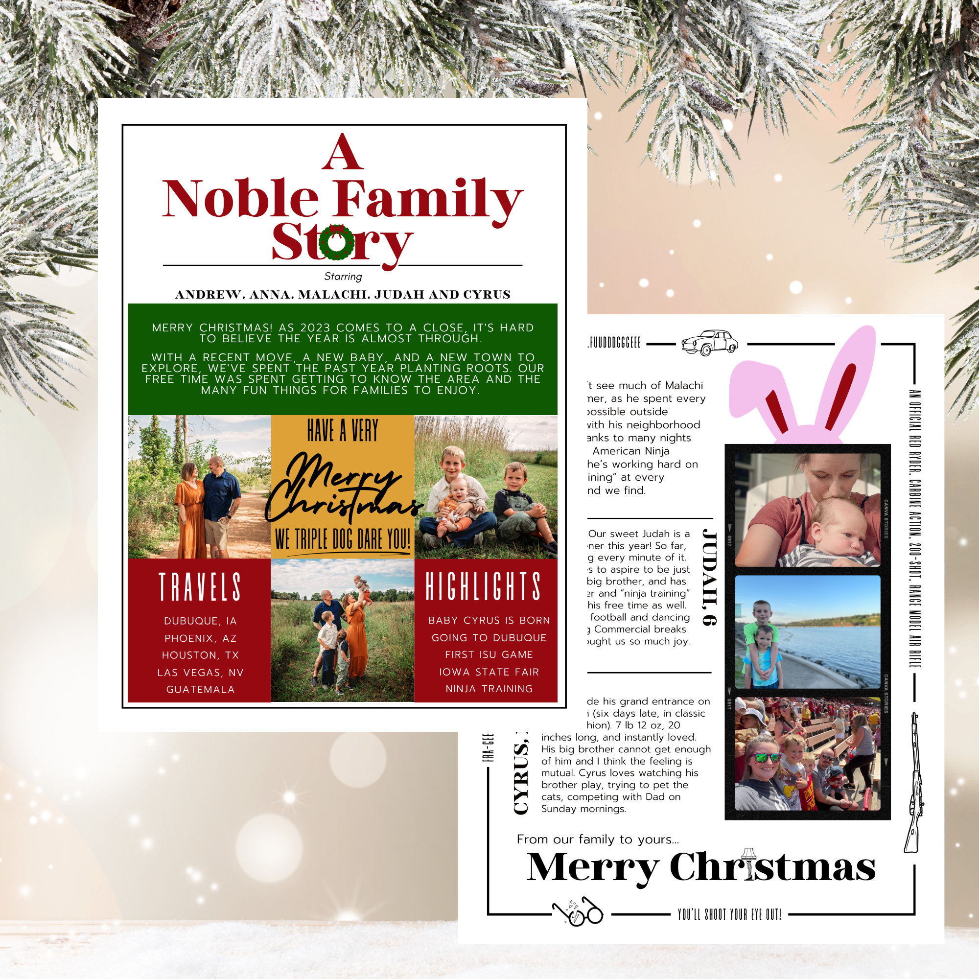 A Christmas Story Newsletter Template for Canva- Holiday Family ...