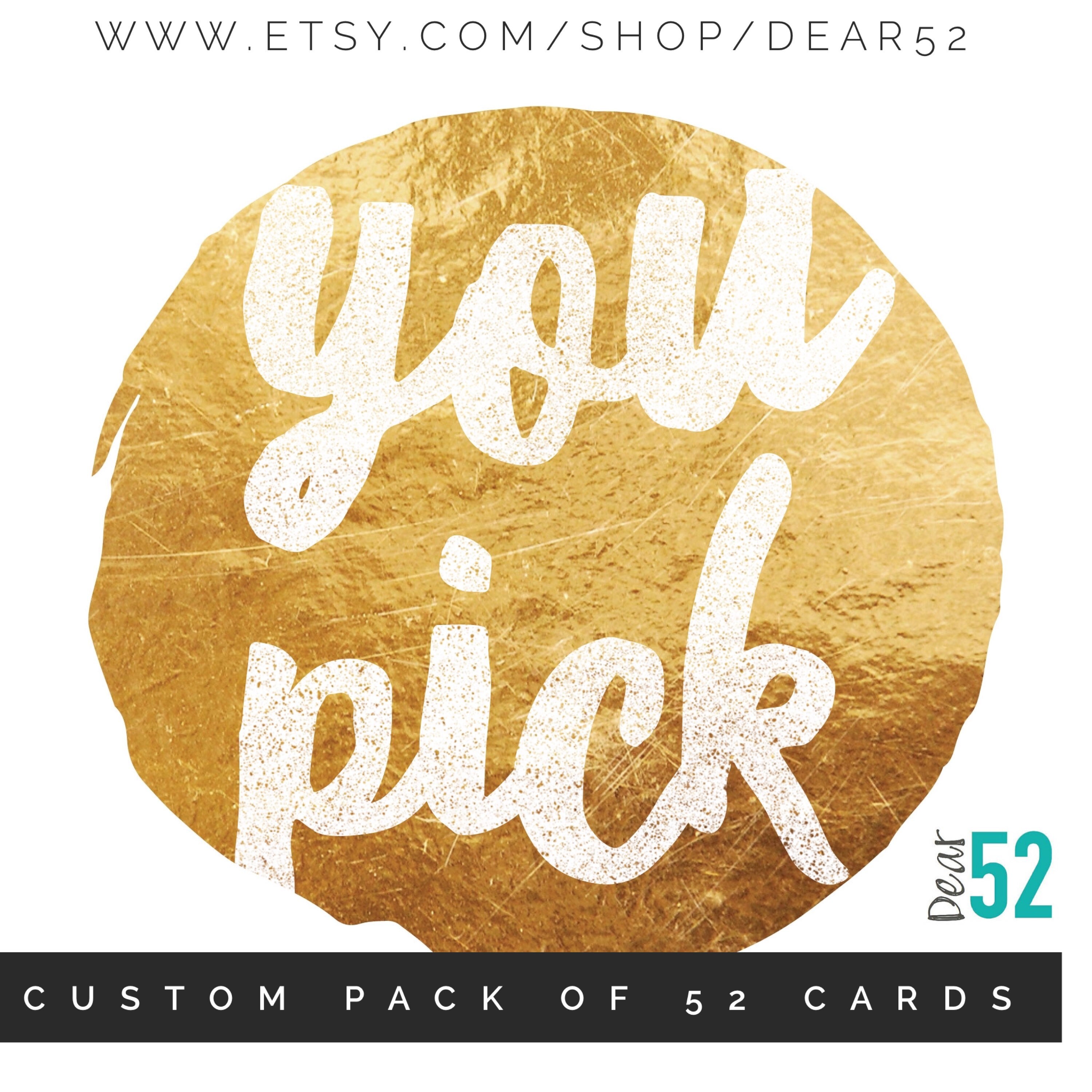 Custom Project Pack of 52 Funny Greeting Cards With Gold Glitter Foil ...