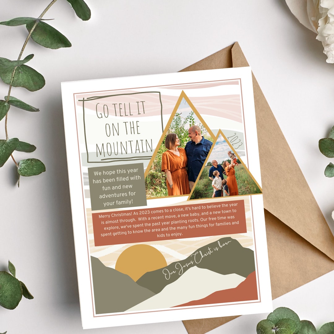 Christmas Newsletter Template for Canva- Holiday Family Newsletter ...