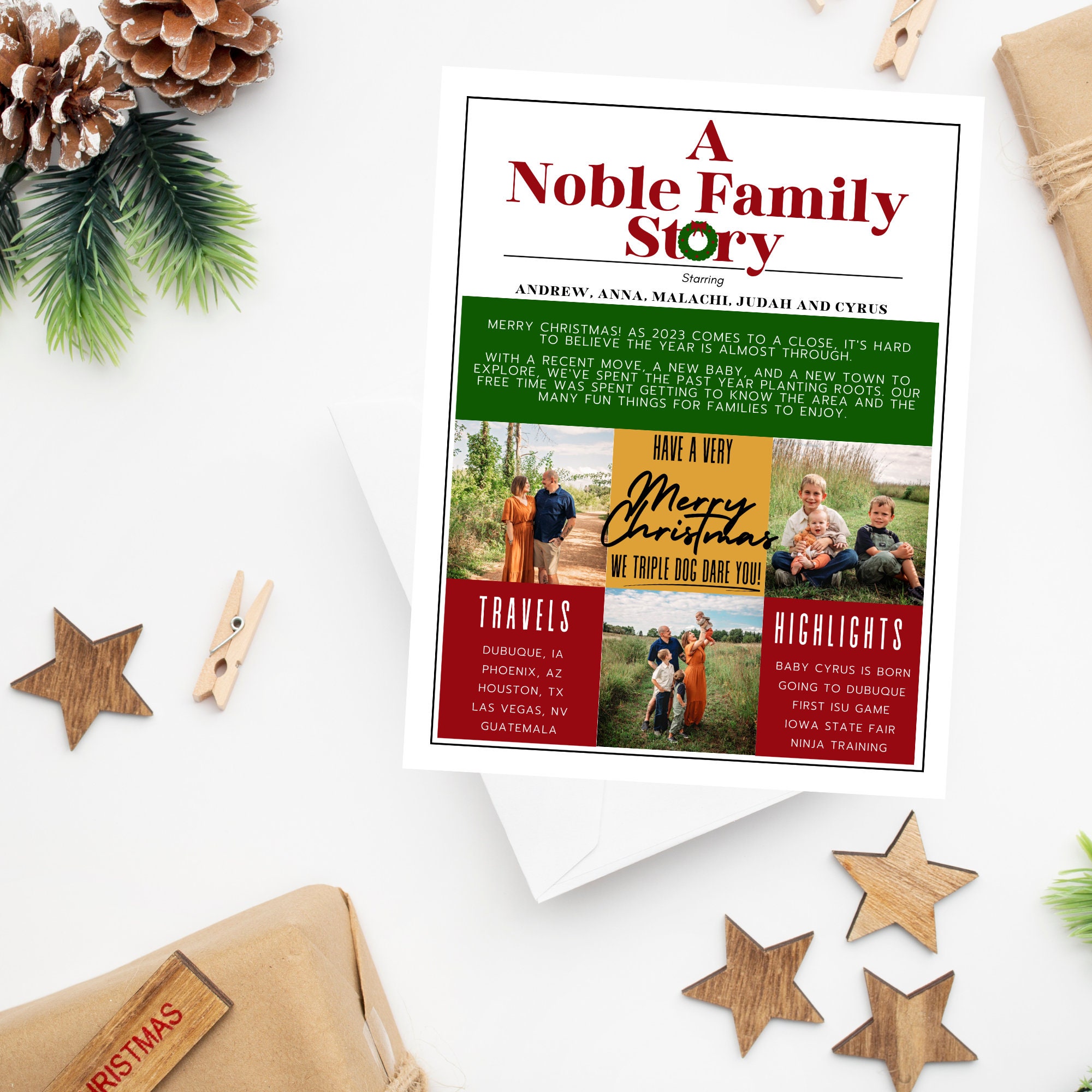 A Christmas Story Newsletter Template for Canva Holiday Family ...