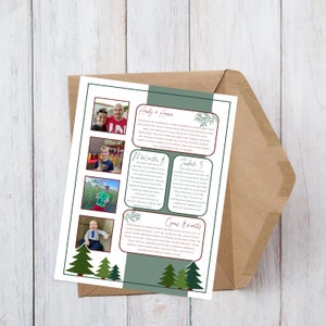 Christmas Newsletter Template for Canva Holiday Family - Etsy