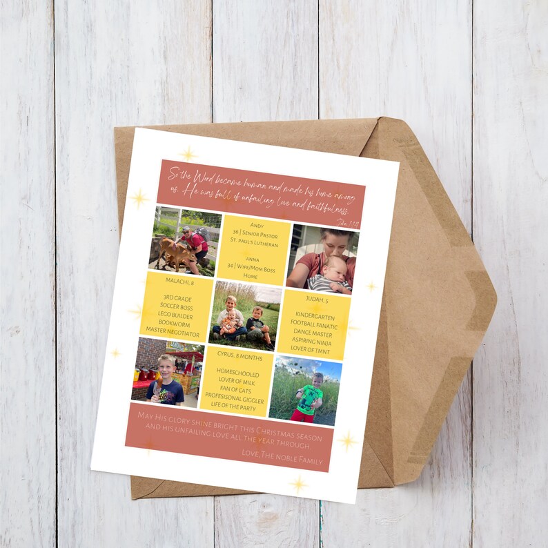 Christmas Newsletter Template for Canva- Holiday Family Newsletter ...