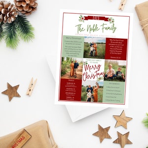 Christmas Newsletter Template for Canva- Holiday Family Newsletter ...