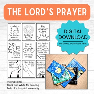 The Lord's Prayer Printable Flash Cards Craft Activity Digital Download ...