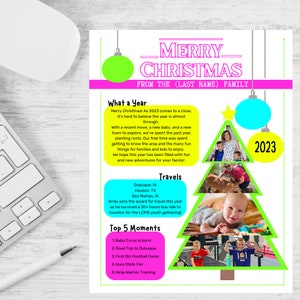 Christmas Newsletter Template for Canva Holiday Family Newsletter- Year ...