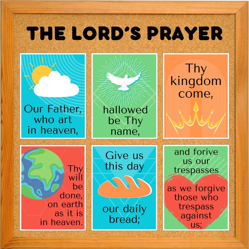 Lord's Prayer Flash Cards: Sunday School, Homeschool (digital Download ...