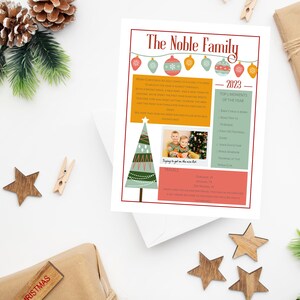 Christmas Newsletter Template for Canva- Holiday Family Newsletter ...