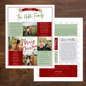 Christmas Newsletter Template for Canva- Holiday Family Newsletter ...