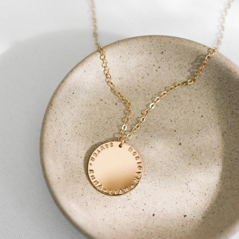 Gold Disc Necklace - Etsy