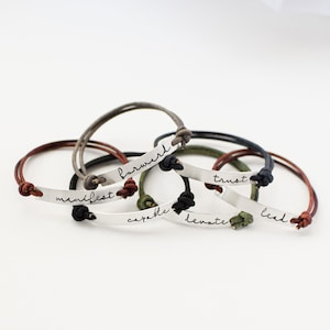 Custom Word Adjustable Leather Bracelets • Word of the Year 2023 ...