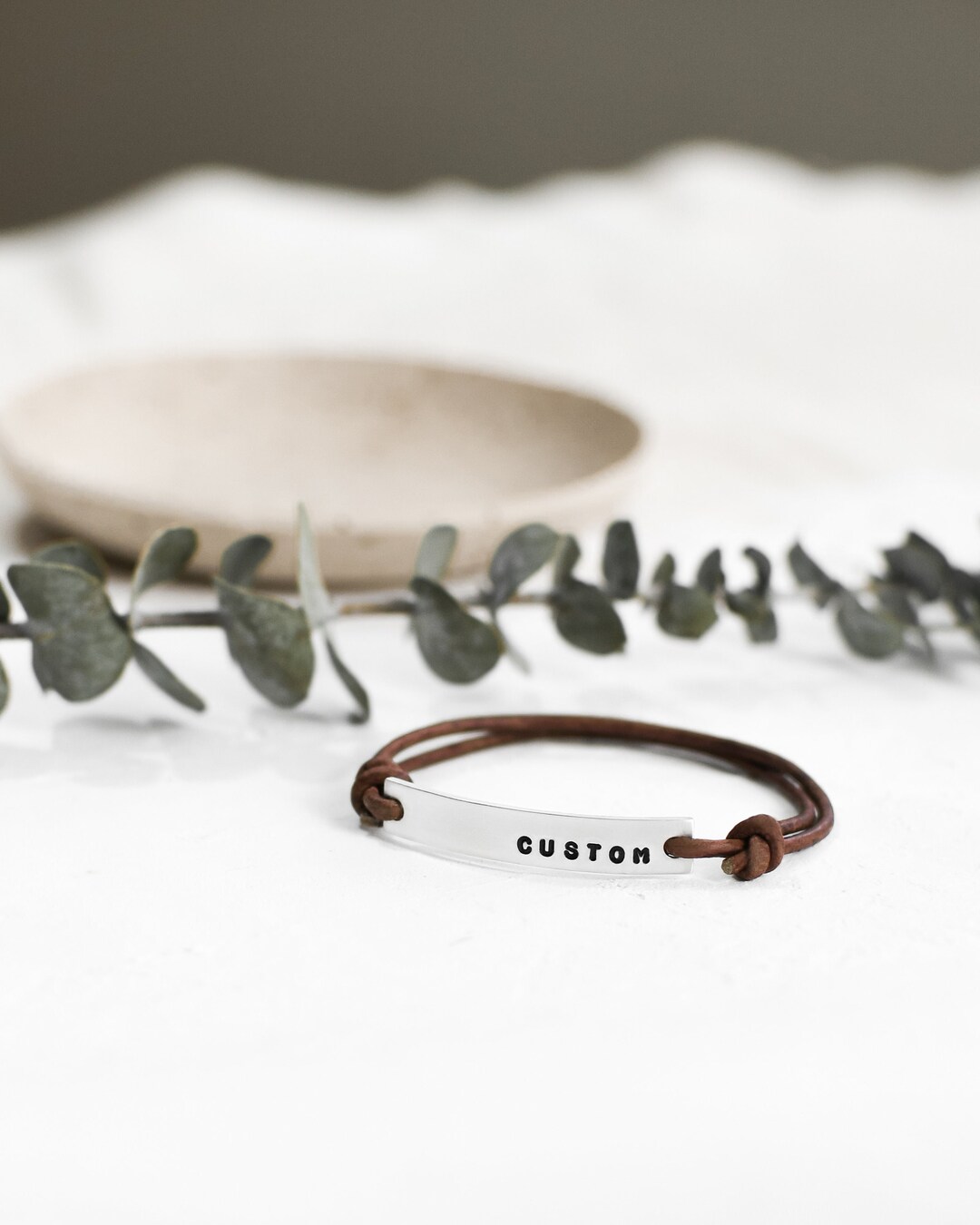 Word of the Year Custom Engraved Leather Bracelets • Personalized ...