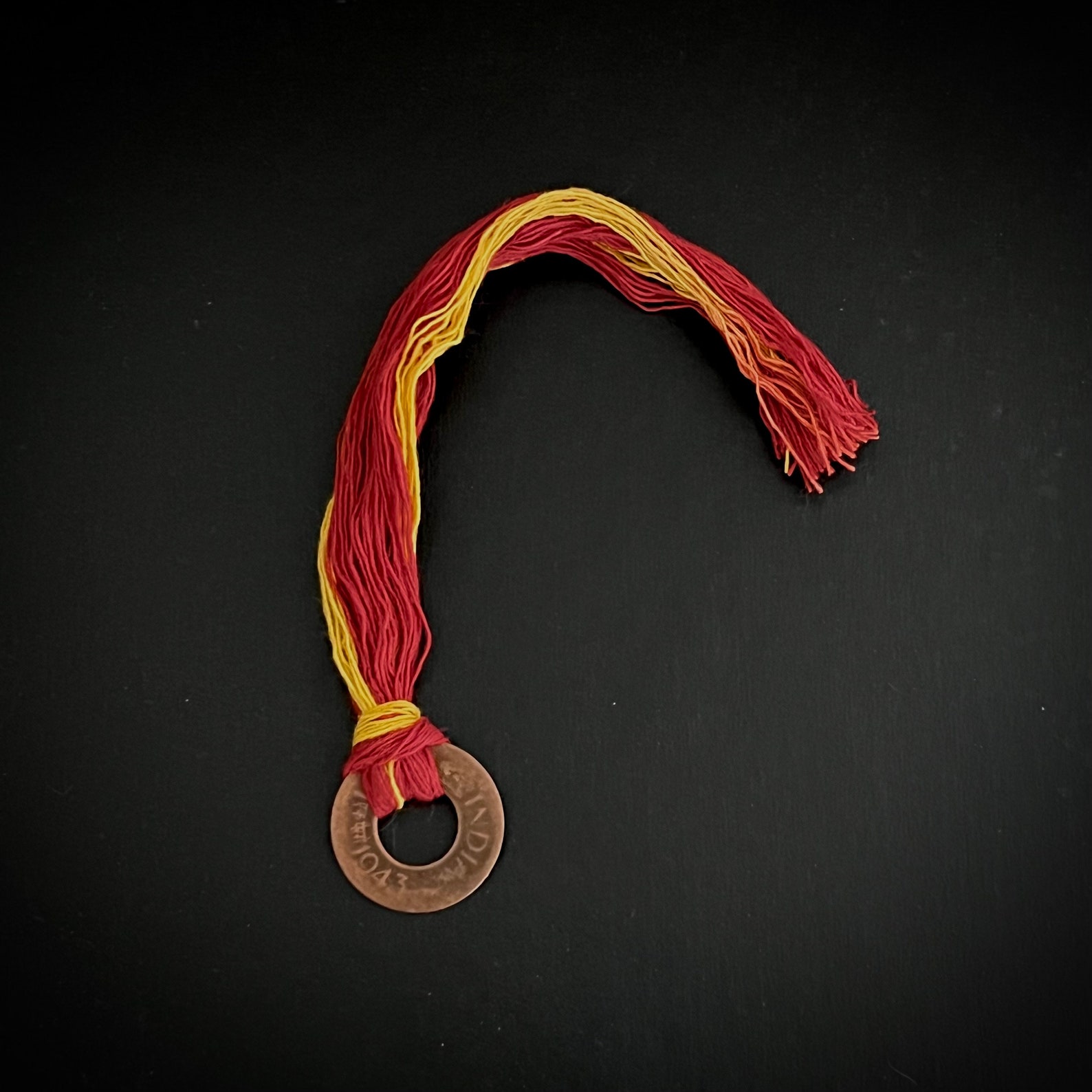 Tenet Neil's Lucky Charm: Vintage Indian Coin, Sacred Hindu Thread - Etsy