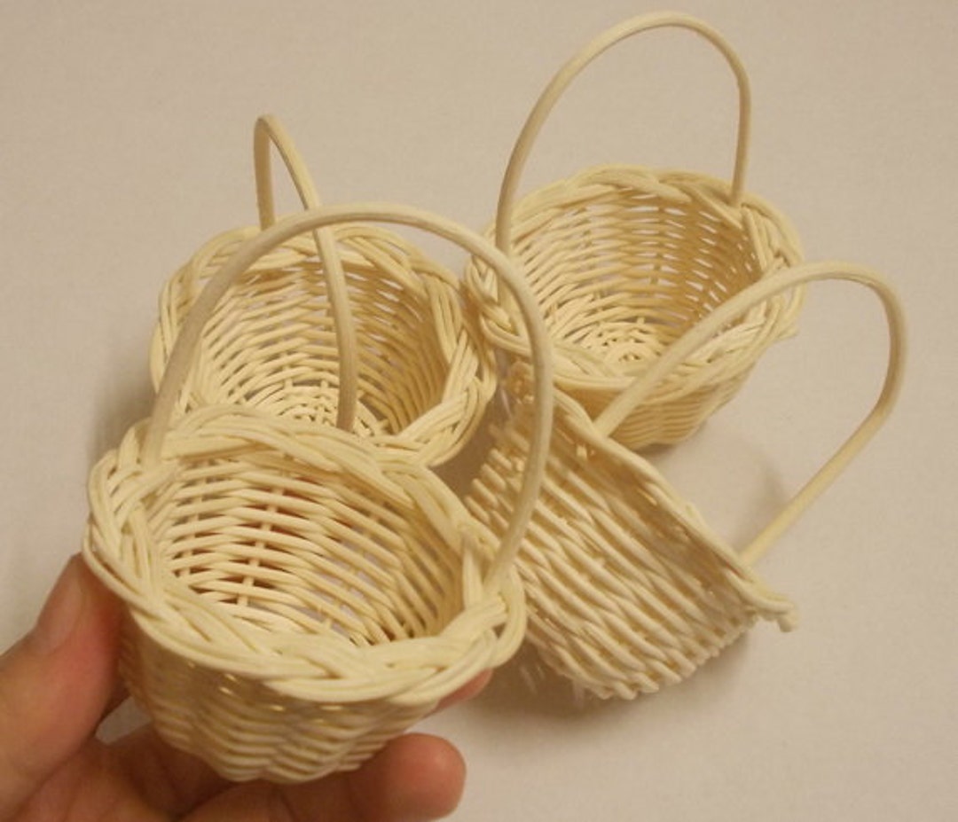 Baskets 4 PCS (size 2") Handmade Basket, Small Wicker Basket , Rattan ...