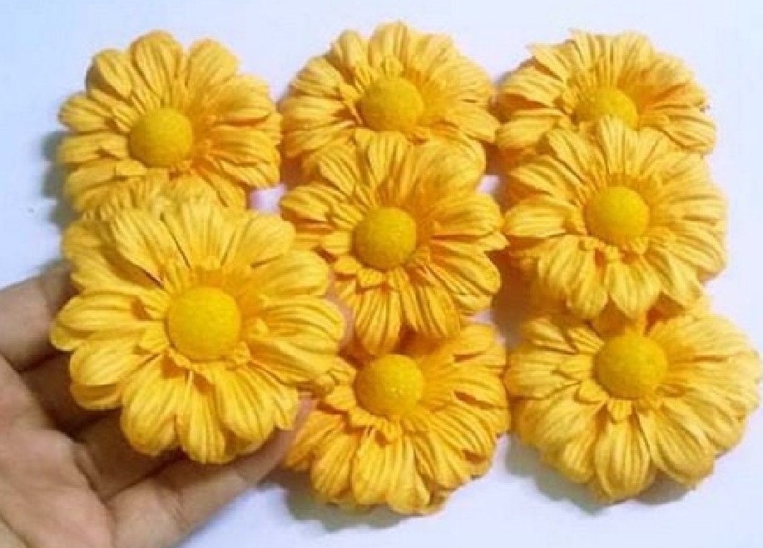 6 Yellow Paper Daisies: 2.5" Mulberry Paper Flowers - Etsy