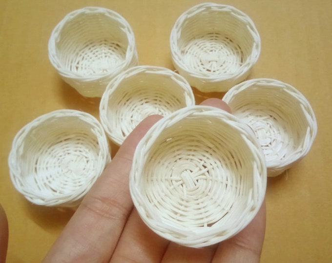 Baskets 4 PCS (size 2") Handmade Basket, Small Wicker Basket , Rattan ...