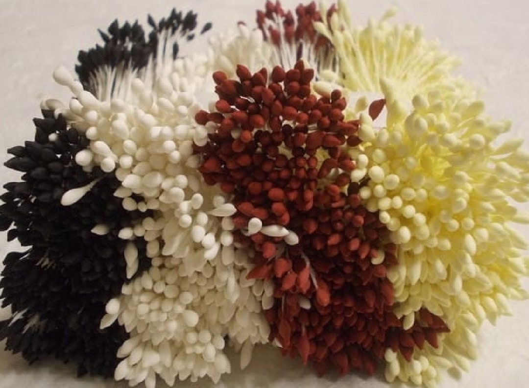 1000 Mixed Color Artificial Flower Stamens: Water Droplet Shape (8cm ...