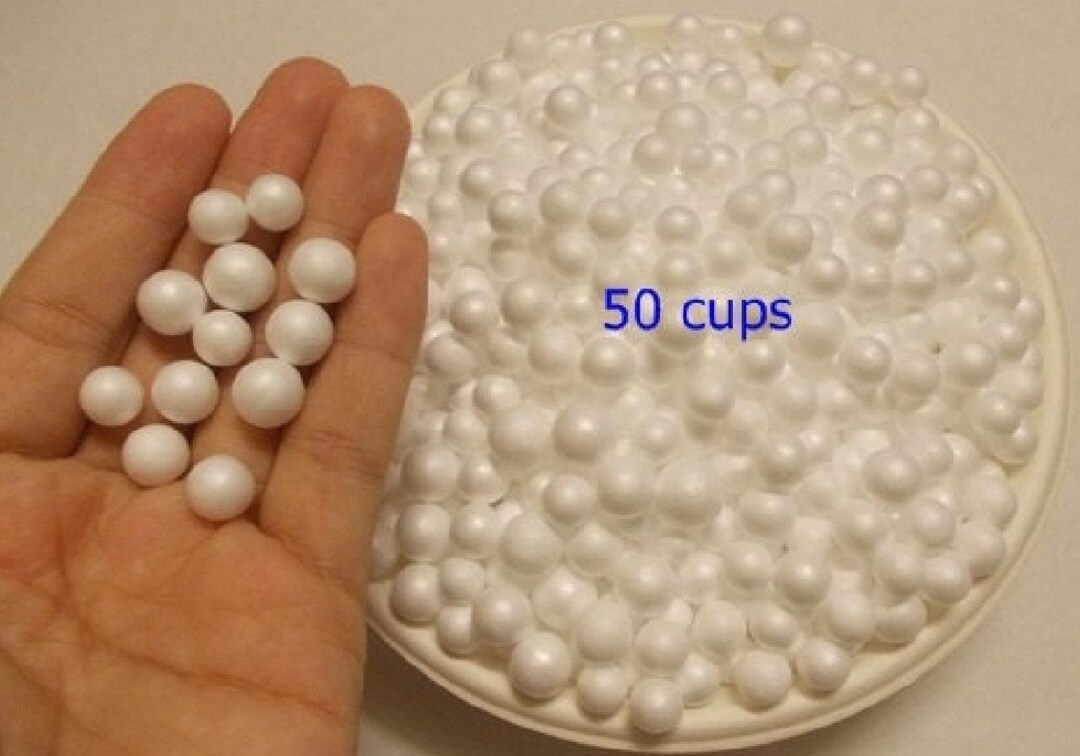 White Styrofoam Balls: Tiny Craft Snow (4-9 Mm, 50 Cups) - Etsy