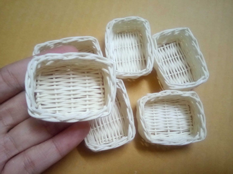 Mini Baskets 6 PCS size 1.25x2 Handmade Basket - Etsy
