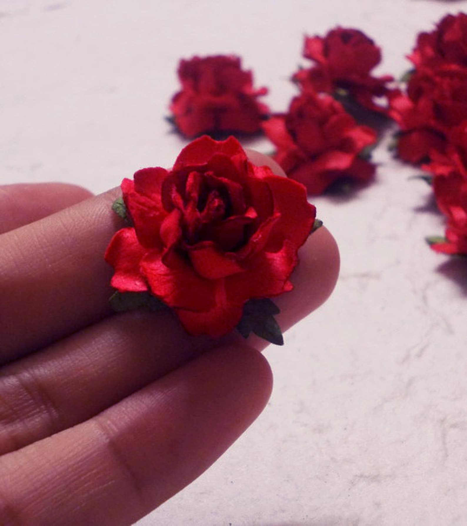 25 Paper Flowers (size 1") Mulberry Paper Craft Flower, Paper Flower ...