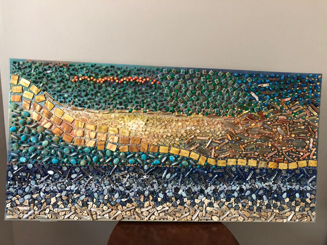 Large Wall Art "a New Day..." Textured Mosaic Mixed Media Multi ...
