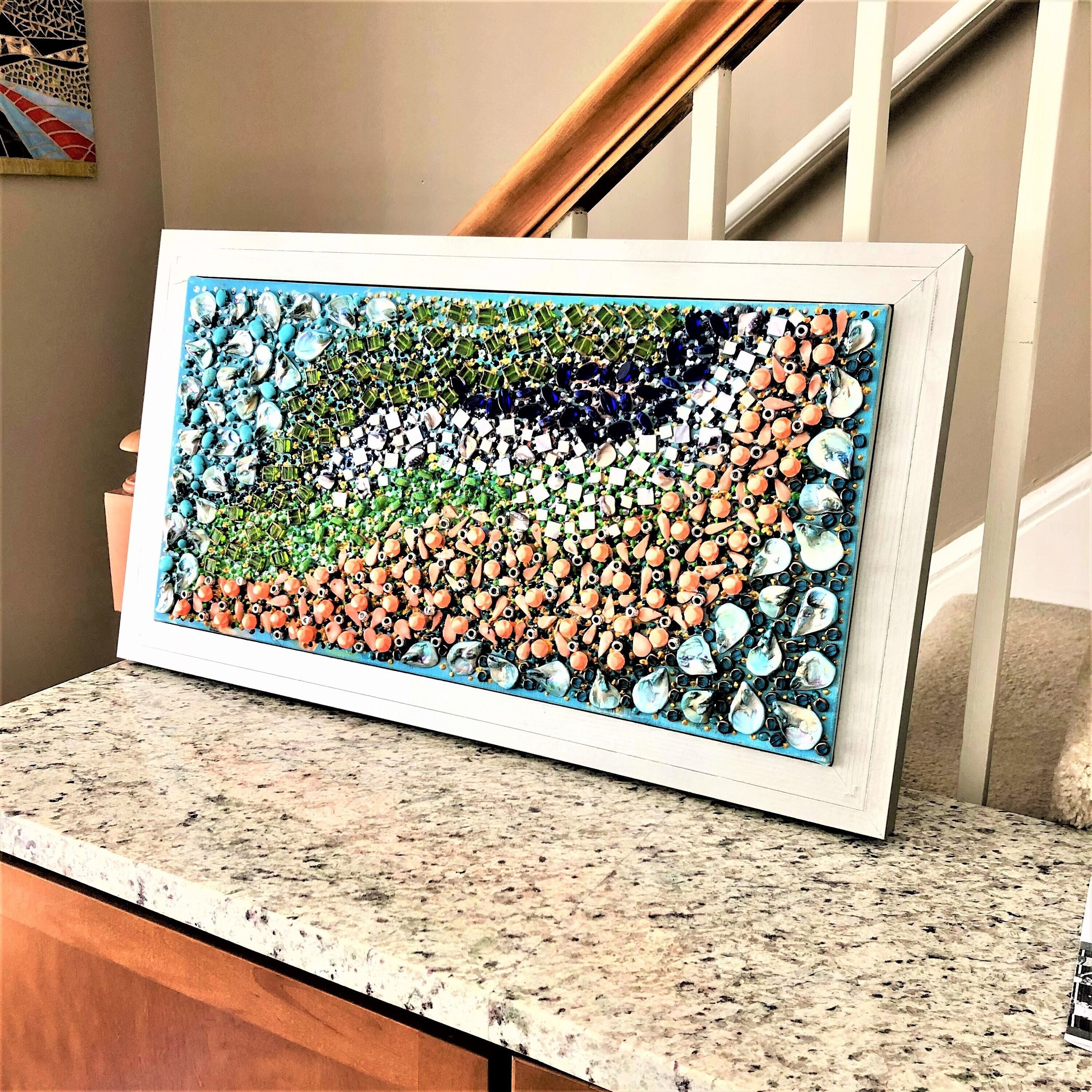 Modern Wall Art "emerging Lift" Mosaic Textured Modern Mixed Media ...