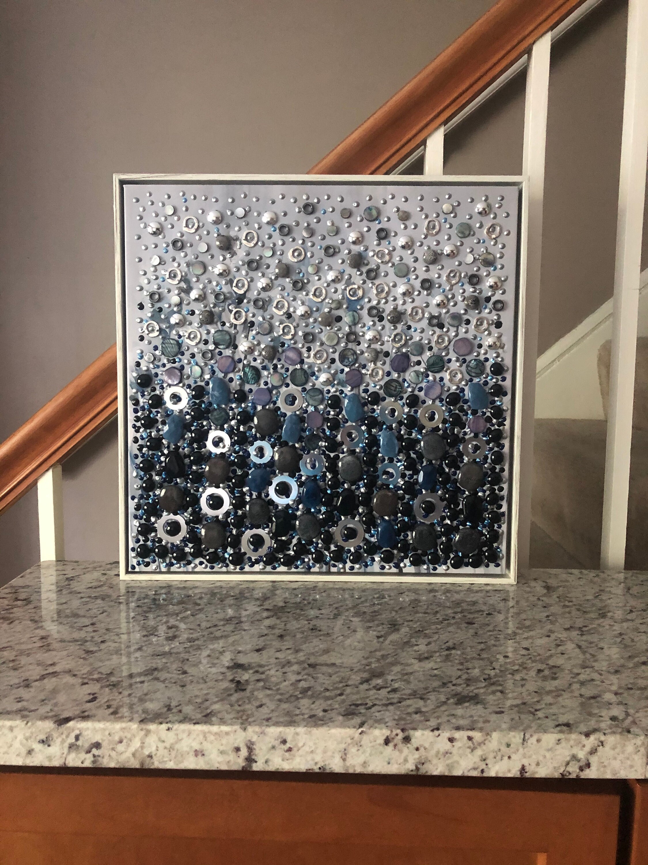 3D Abstract Mixed Media Large Wall Art bubbling Up Textured Mosaic ...
