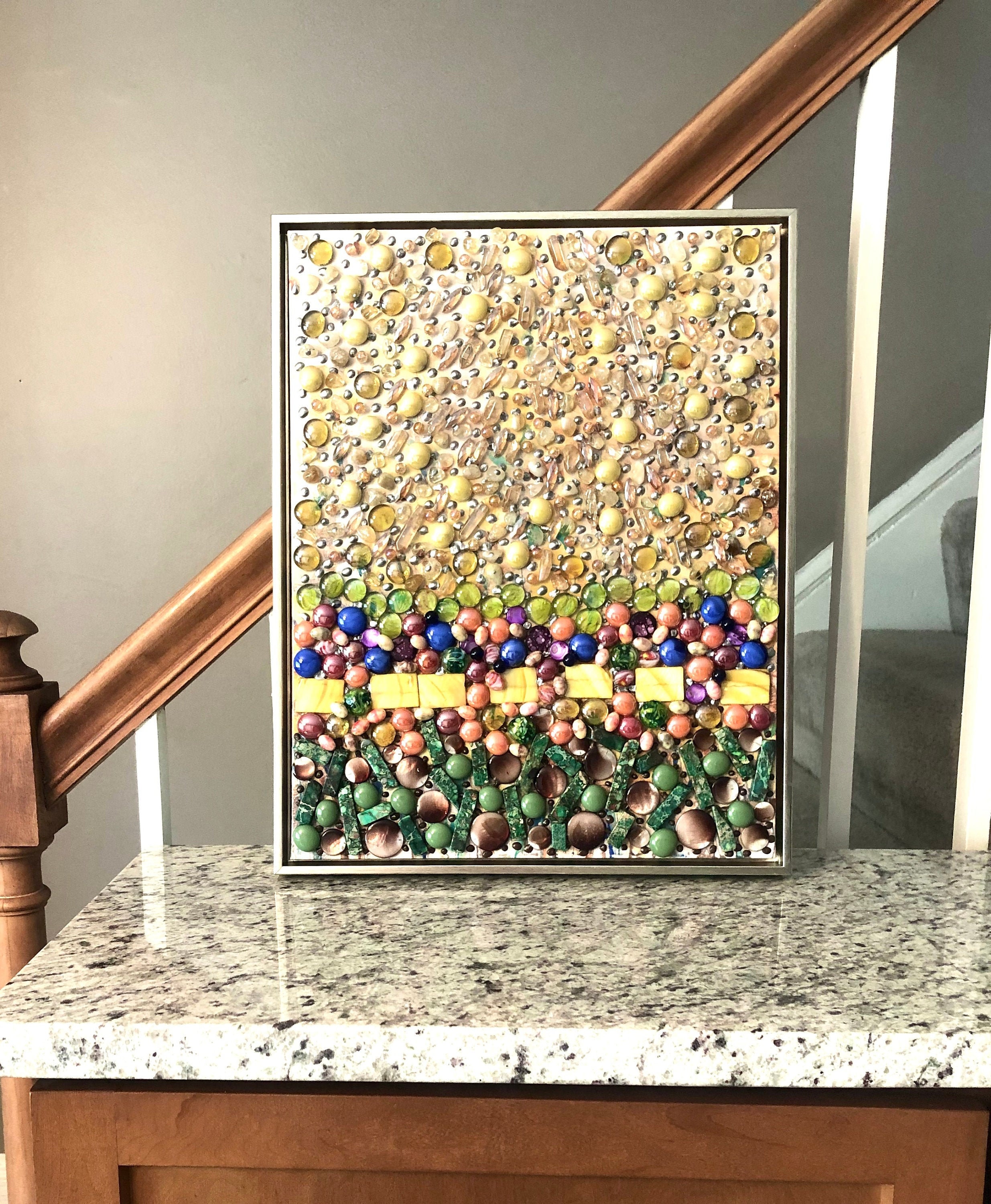 Mixed Media Sunlight on a Garden Wall Art Mosaic Movement-Filled Multi ...