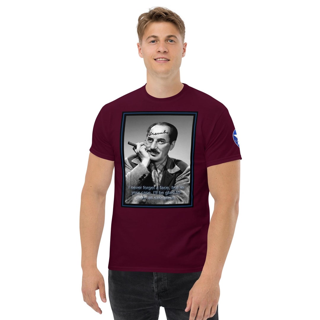 Groucho Marx With Cigar and Quote, Unisex Classic Tee - Etsy