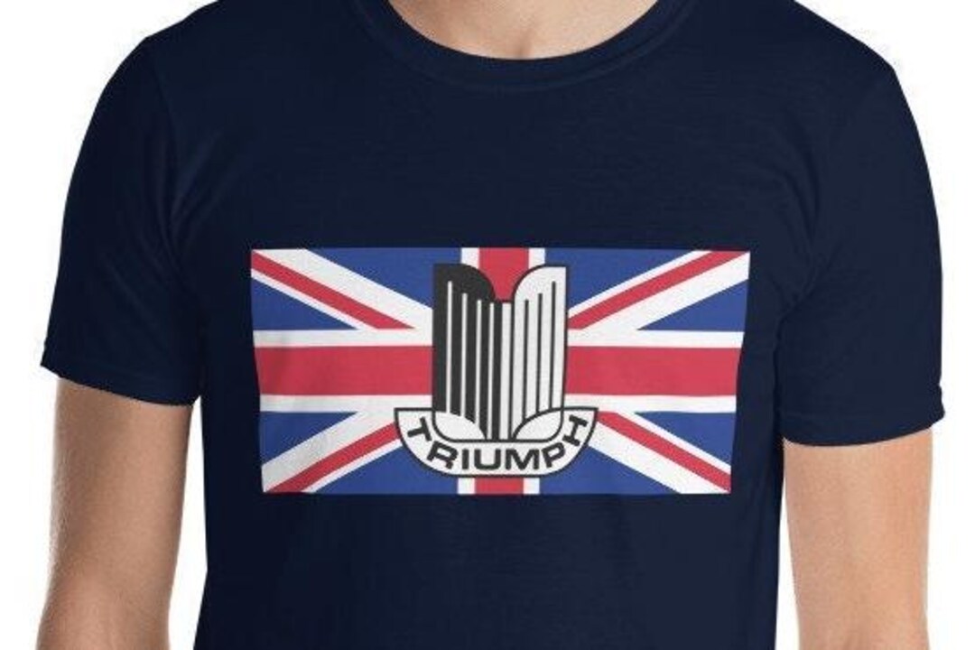Triumph Automobiles book Sheild Logo on Union Jack, Short-sleeve Unisex ...