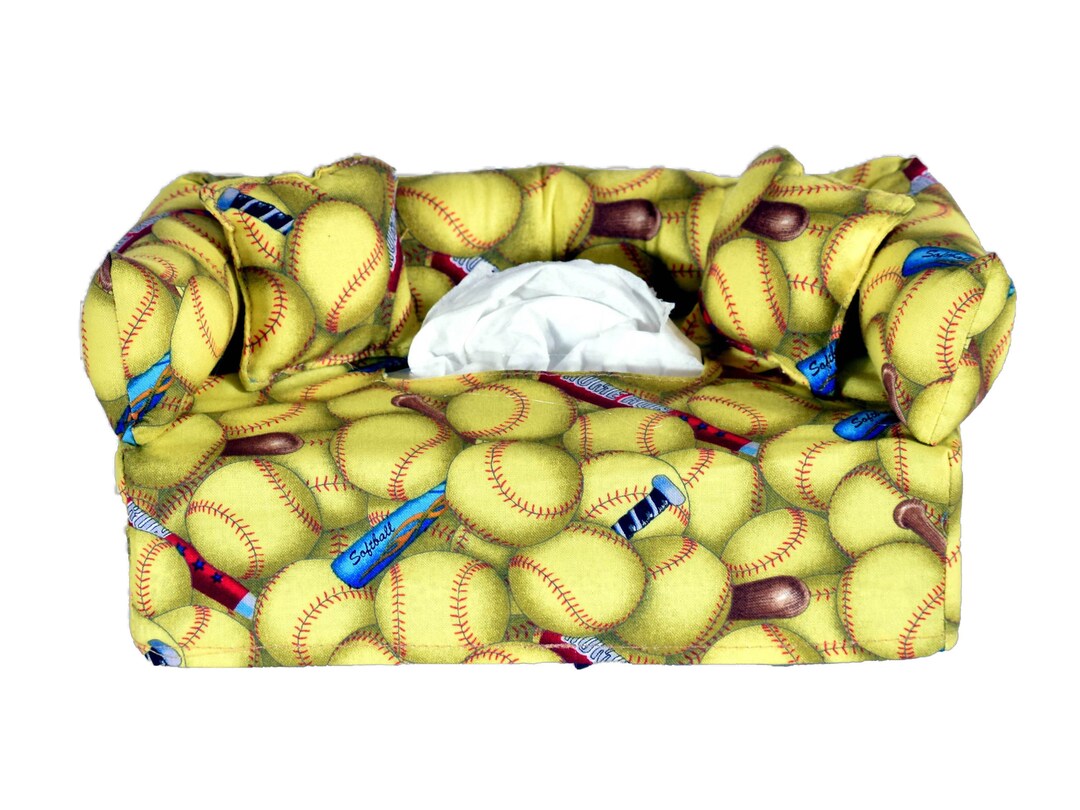 Softball Designer Fabric Tissue Box Cover. Includes FREE Tissue - Etsy