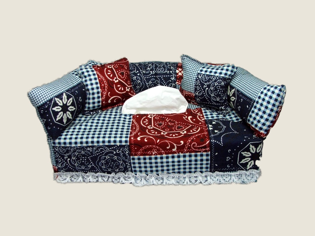 Calico Squares Fabric Tissue Box Cover. Includes FREE Tissue - Etsy