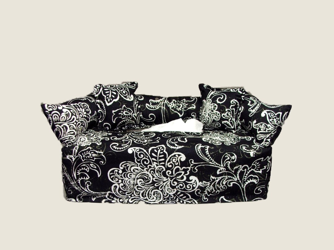Black & White Designer Fabric Tissue Box Cover. Includes FREE Tissue - Etsy