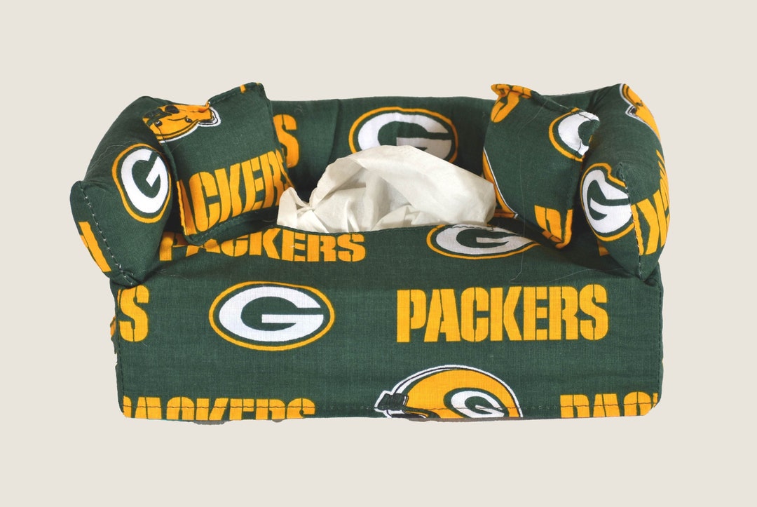 Green Bay Packers NFL Fabric Tissue Box Cover, Includes FREE Tissue ...