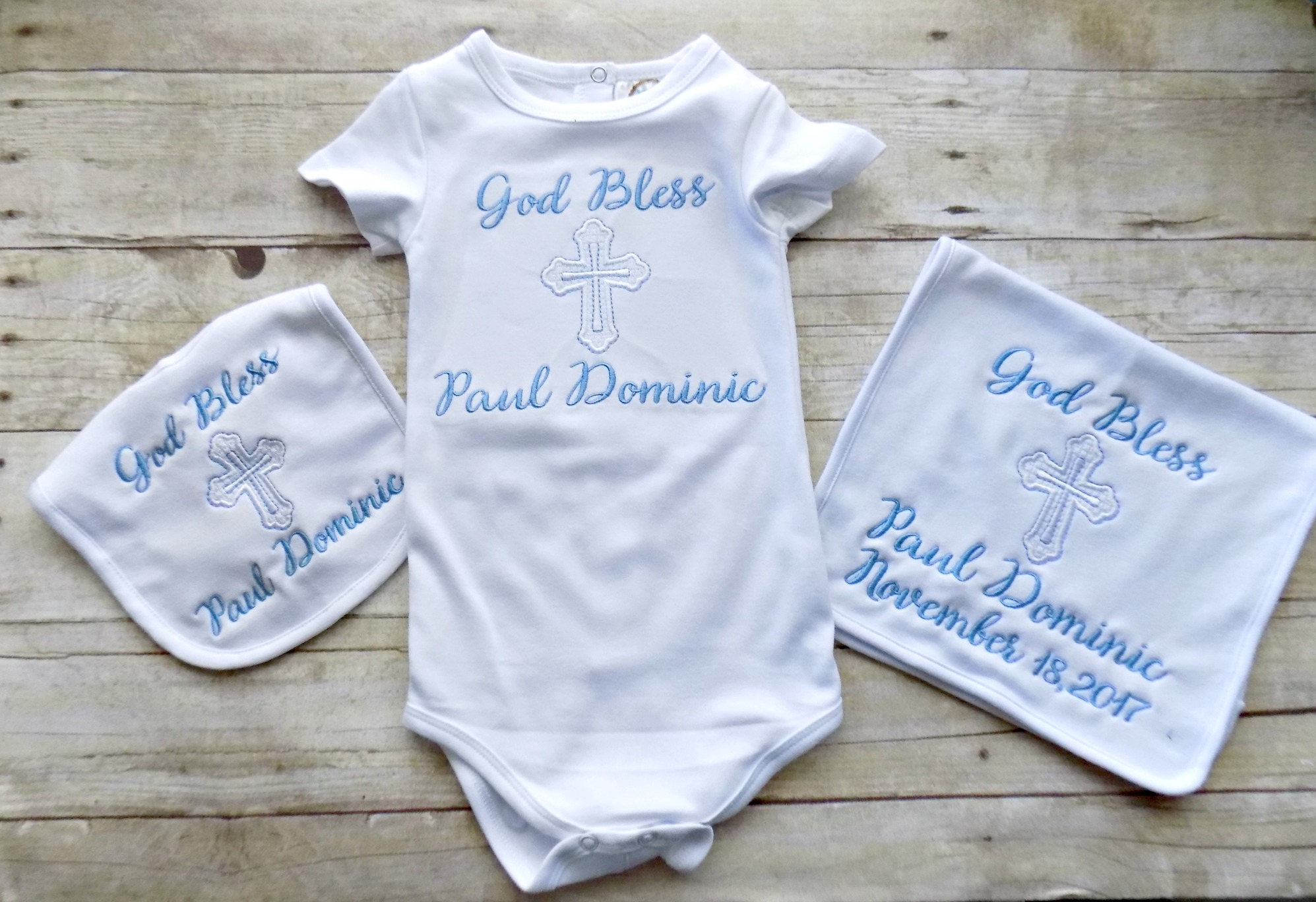 Baby Boy Embroiderd Baptismal Gift Baby Boy Baptism Gift | Etsy