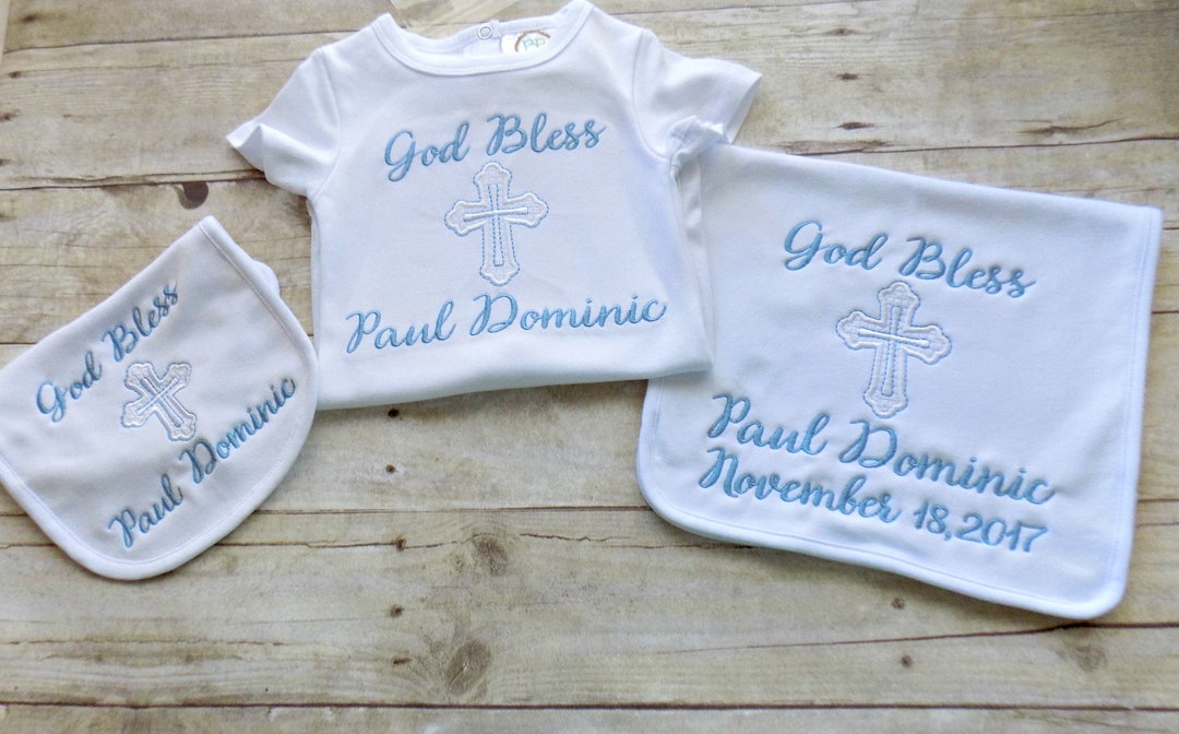 Baby Boy Embroiderd Baptismal Gift Baby Boy Baptism Gift - Etsy