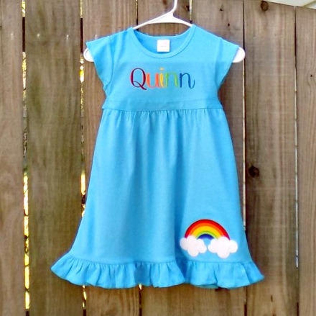 Girls Rainbow Dress Girls Rainbow Birthday Dress Toddlers - Etsy