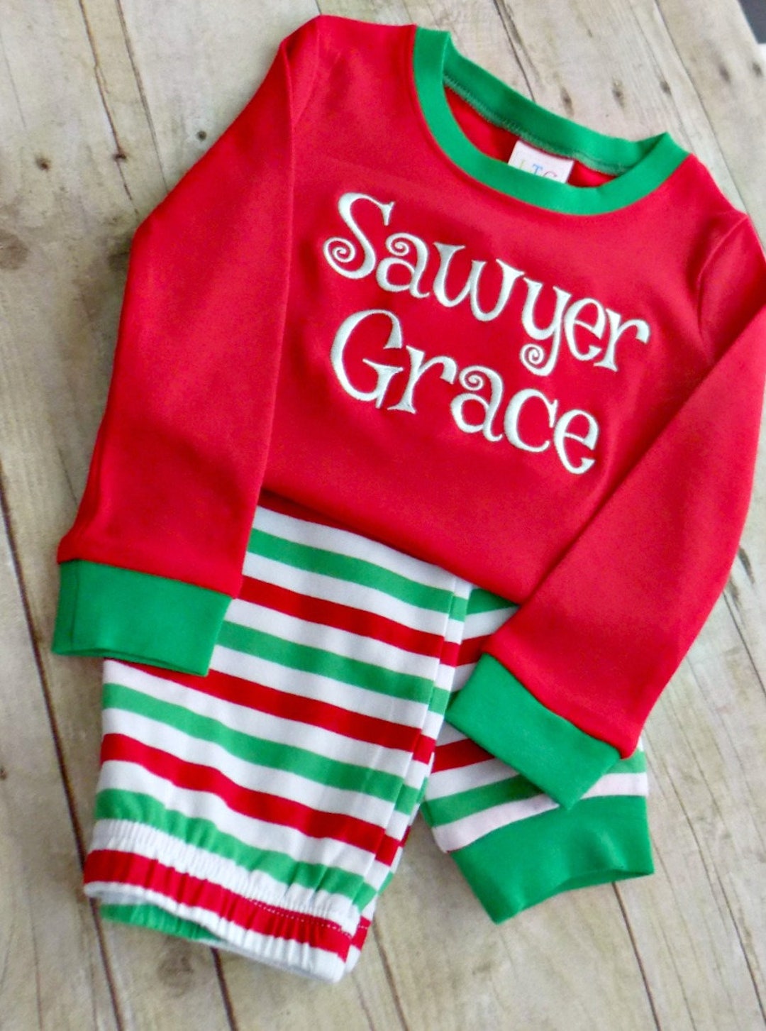 Christmas Pajamas Embroidered Christmas Pajamas Christmas - Etsy
