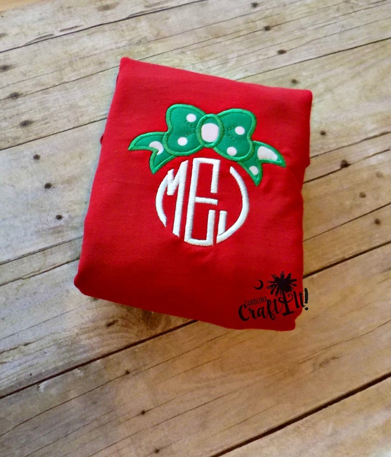 Girls Bow Monogram Shirt Women's Christmas Monogrammed - Etsy