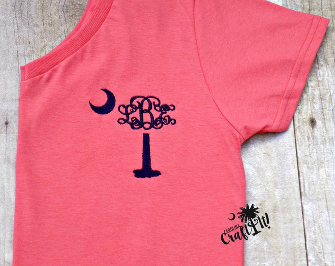 Palmetto Tree, Palm Tree, Crescent Moon Monogram, Personalized ...