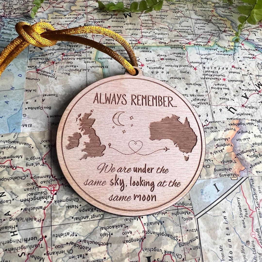 Personalised Under the Same Sky Bauble, Long Distance Australia Gift ...