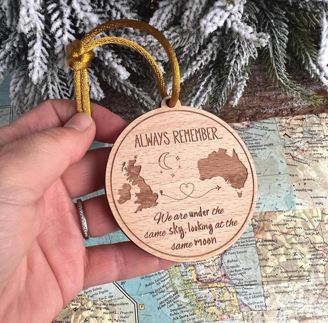 Personalised Under the Same Sky Christmas Bauble, Long Distance Best ...
