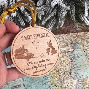 Personalised Under the Same Sky Christmas Bauble, Long Distance Best ...