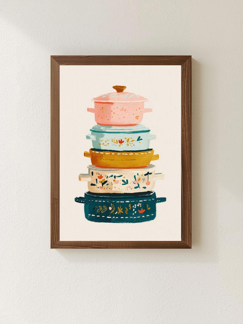 Vintage Kitchen Gallery Wall Art Set of 7, Pastel Bakery Tea Party ...