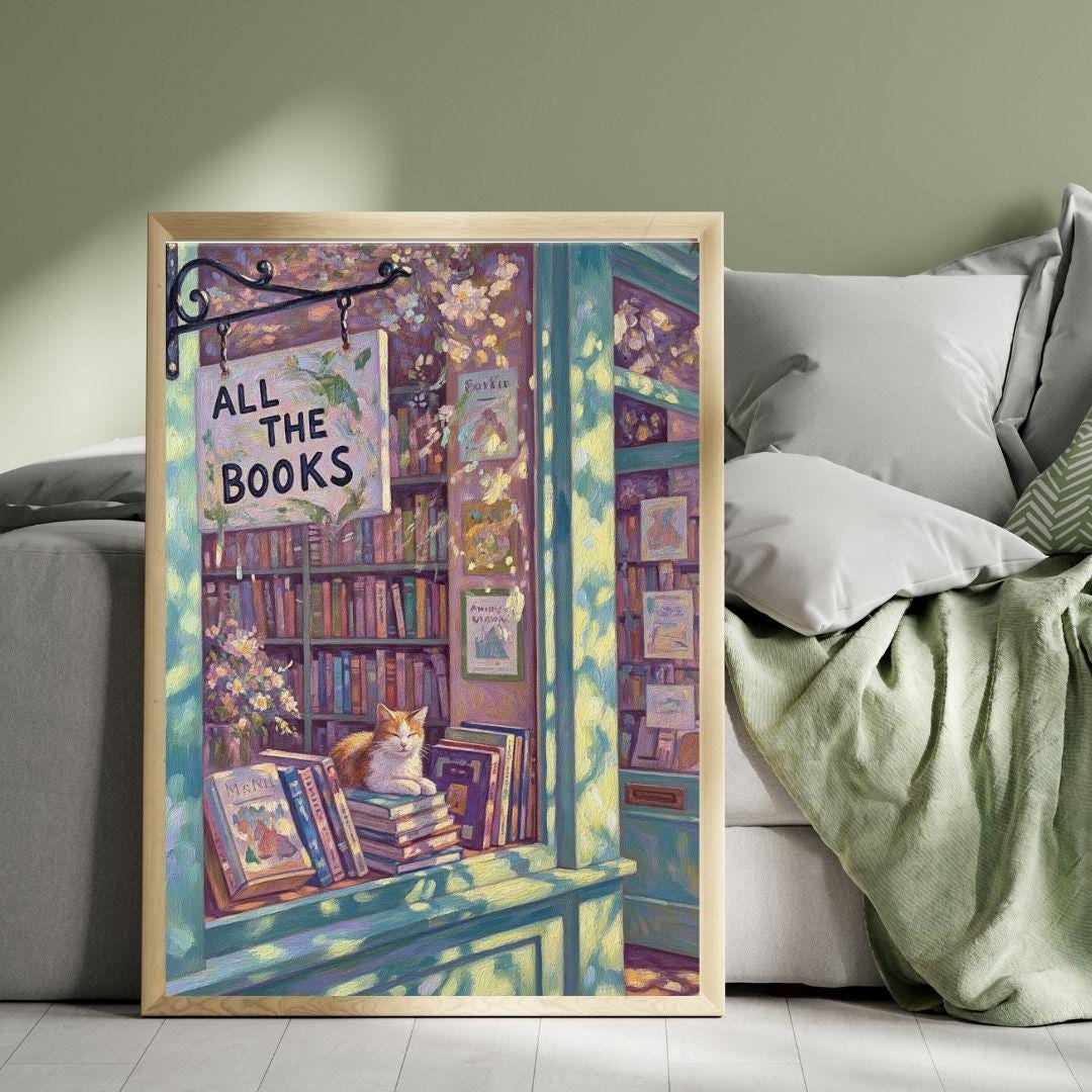 Library Wall Art, Downloadable Art, Downloadable Prints, Large Living ...